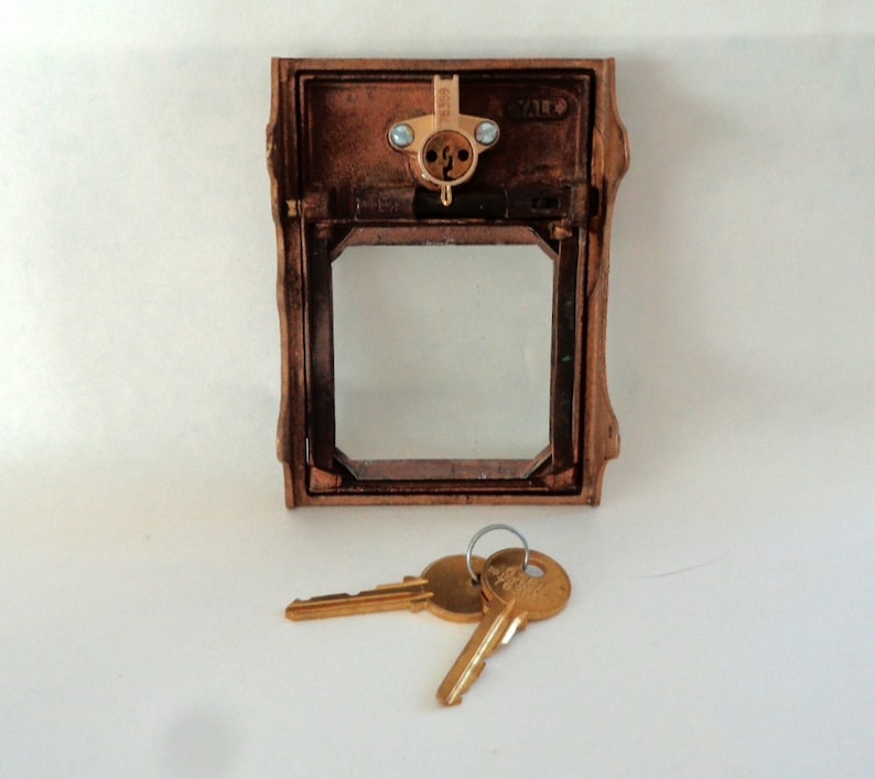 Antique 1892 YALE Post Office Mailbox Front Door Brass PO Box Postal ...