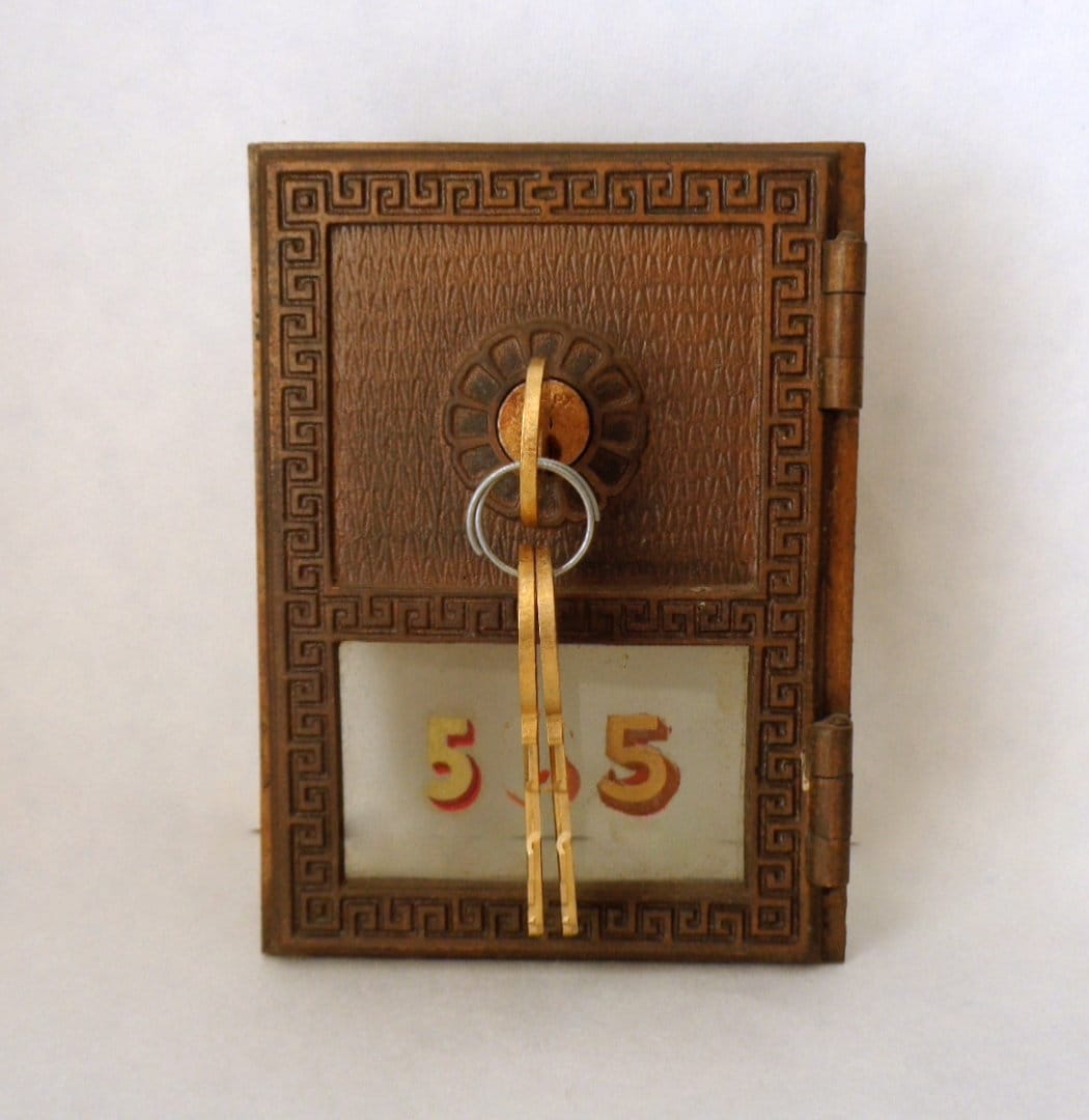 Antique Brass Bronze Yale Post Office Door 3 5/8" X 5" Postal PO Box ...