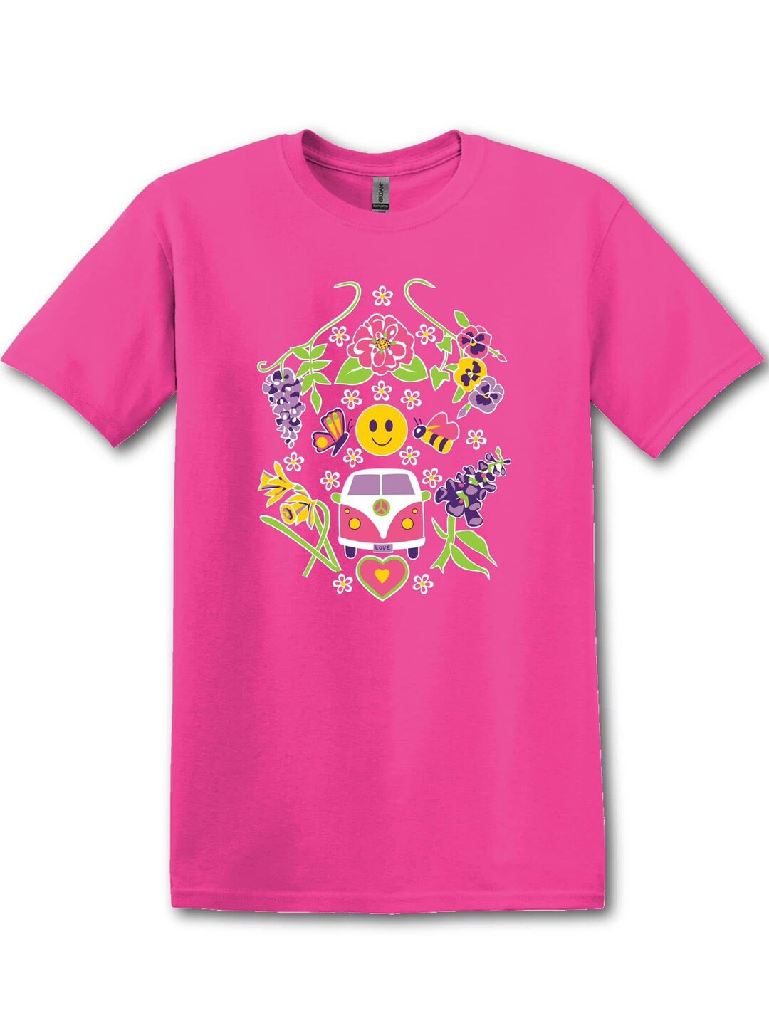 Tees - Flower Power Short Sleeve Azalea - Etsy