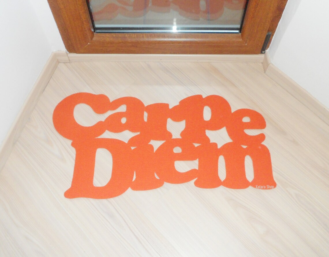 Carpe Diem Welcome Mat Custom Doormat. Positive Sign: - Etsy