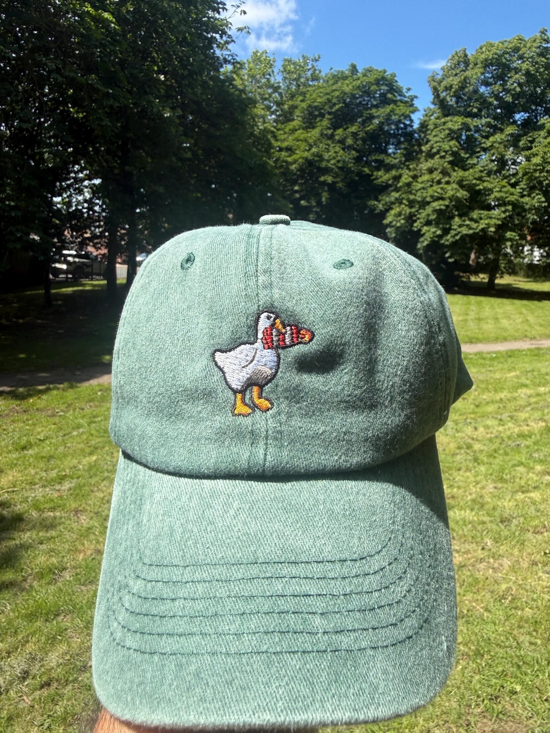 Embroidered Goose Dad Hat | Vintage Washed Cotton Baseball Cap - Etsy