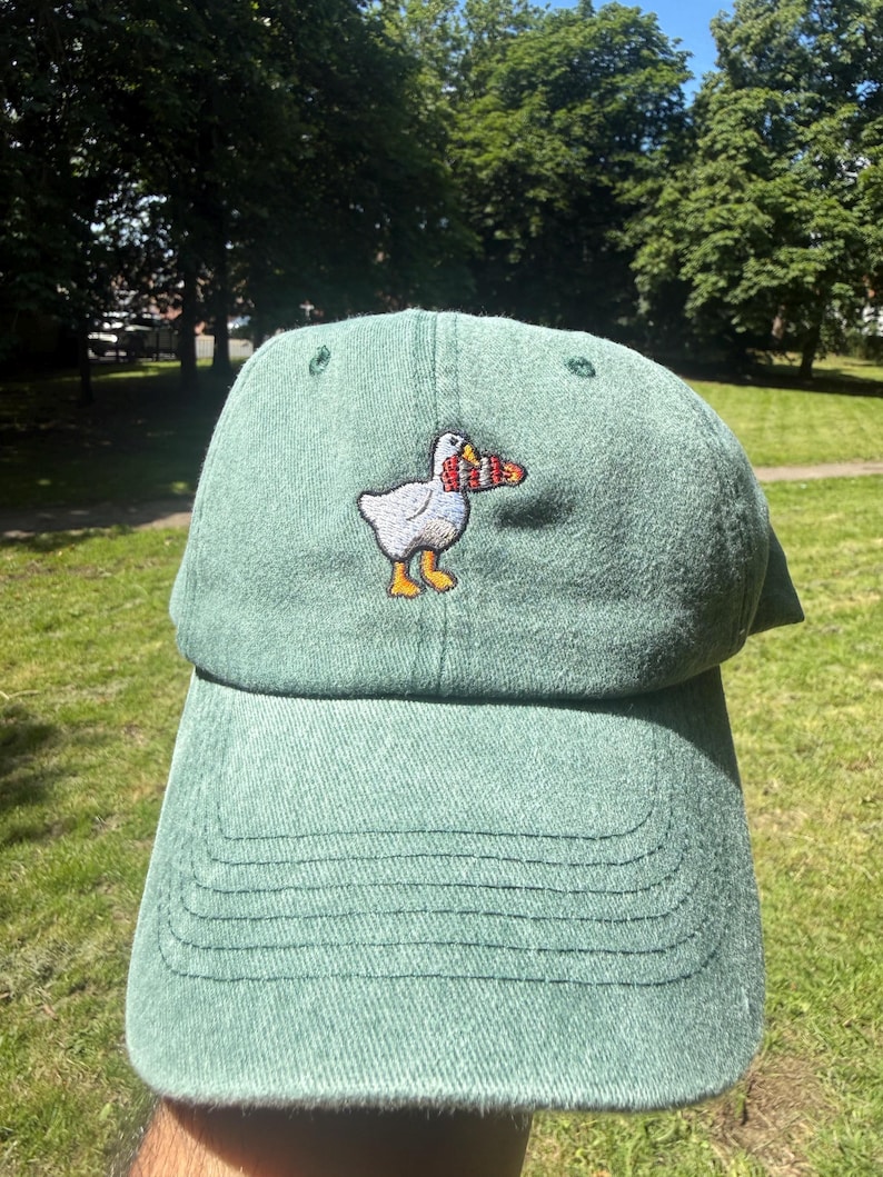 Embroidered Goose Dad Hat | Vintage Washed Cotton Baseball Cap - Etsy