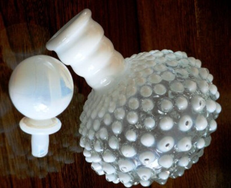 Vintage Fenton art glass White Clear Opalescent PERFUME | Etsy