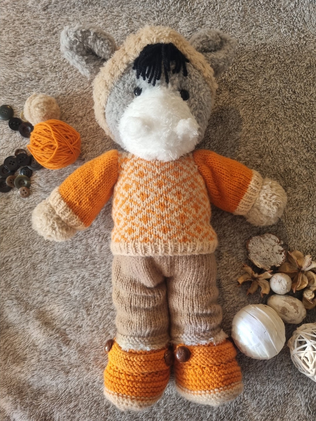 Desmond the Donkey Knitted PDF Pattern Instructions - Etsy