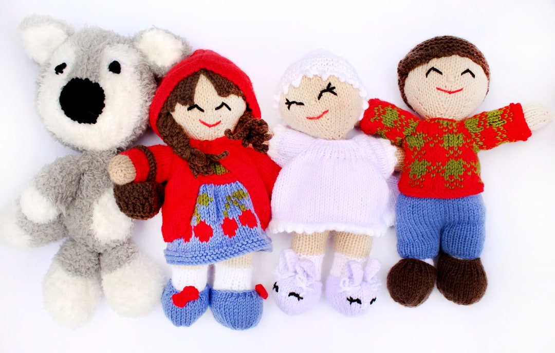 Little Red Riding Hood Knitting Pattern Instructions Big Bad Wolf ...