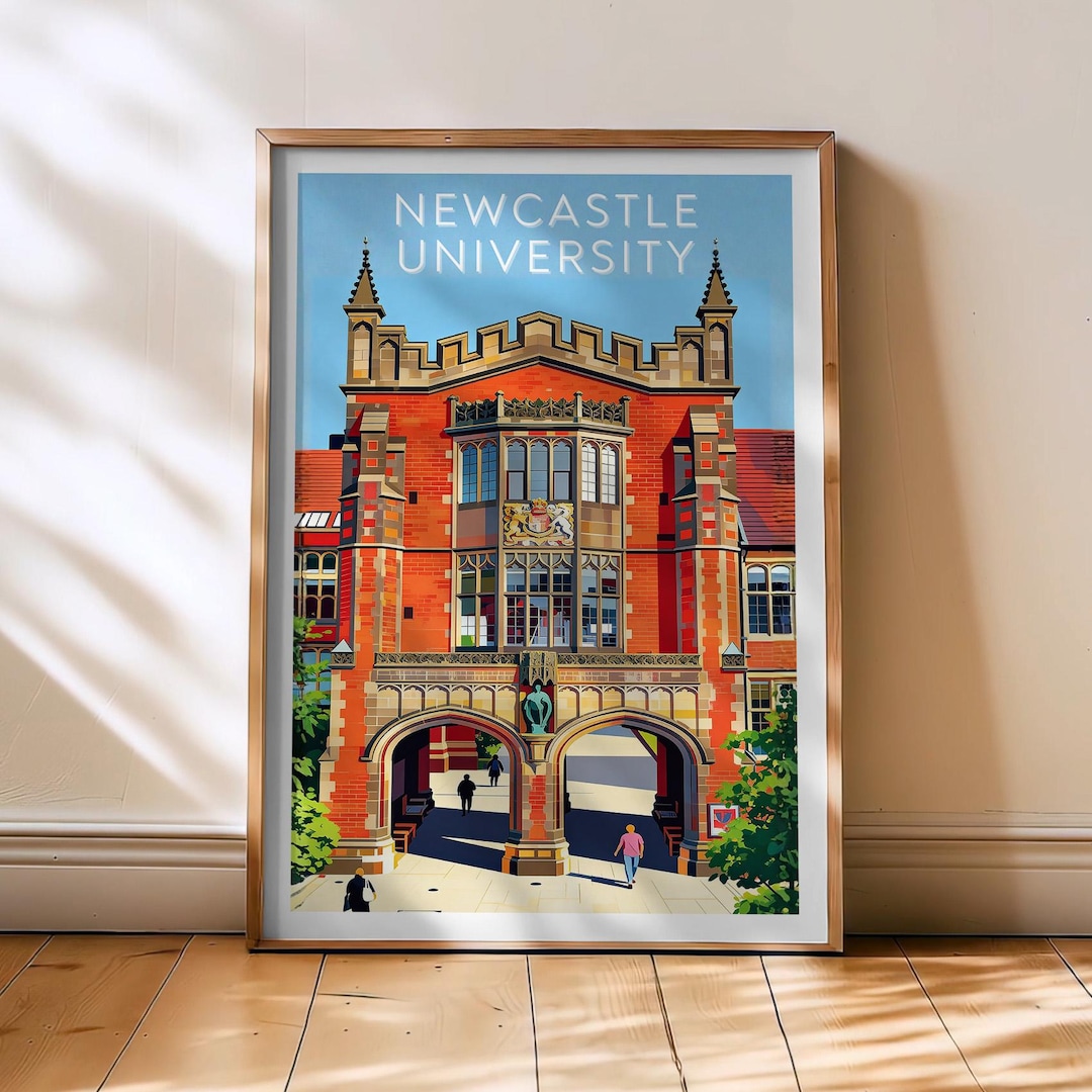 Newcastle University Poster - Newcastle Art Print, Graduation Gift for ...