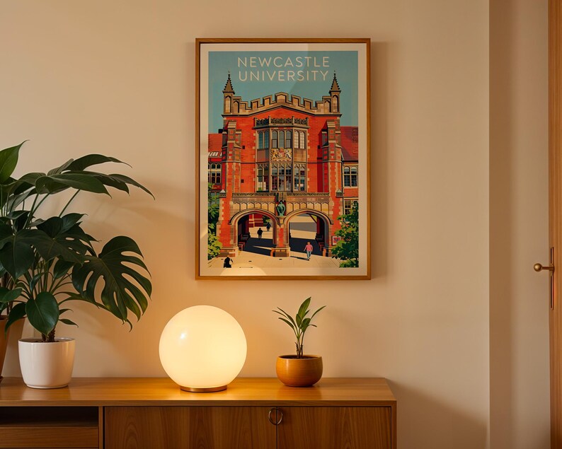 Newcastle University Poster - Newcastle Art Print, Graduation Gift for ...
