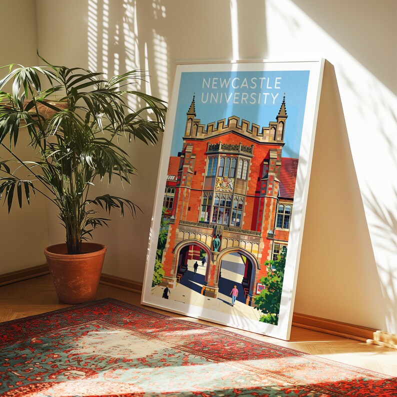 Newcastle University Poster - Newcastle Art Print, Graduation Gift for ...
