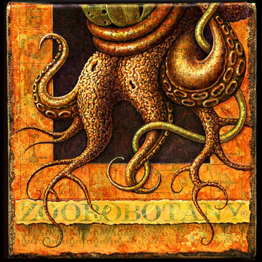 Root Tentacle Art Print, Goodly Rootacles: Weird Creature, Steampunk ...
