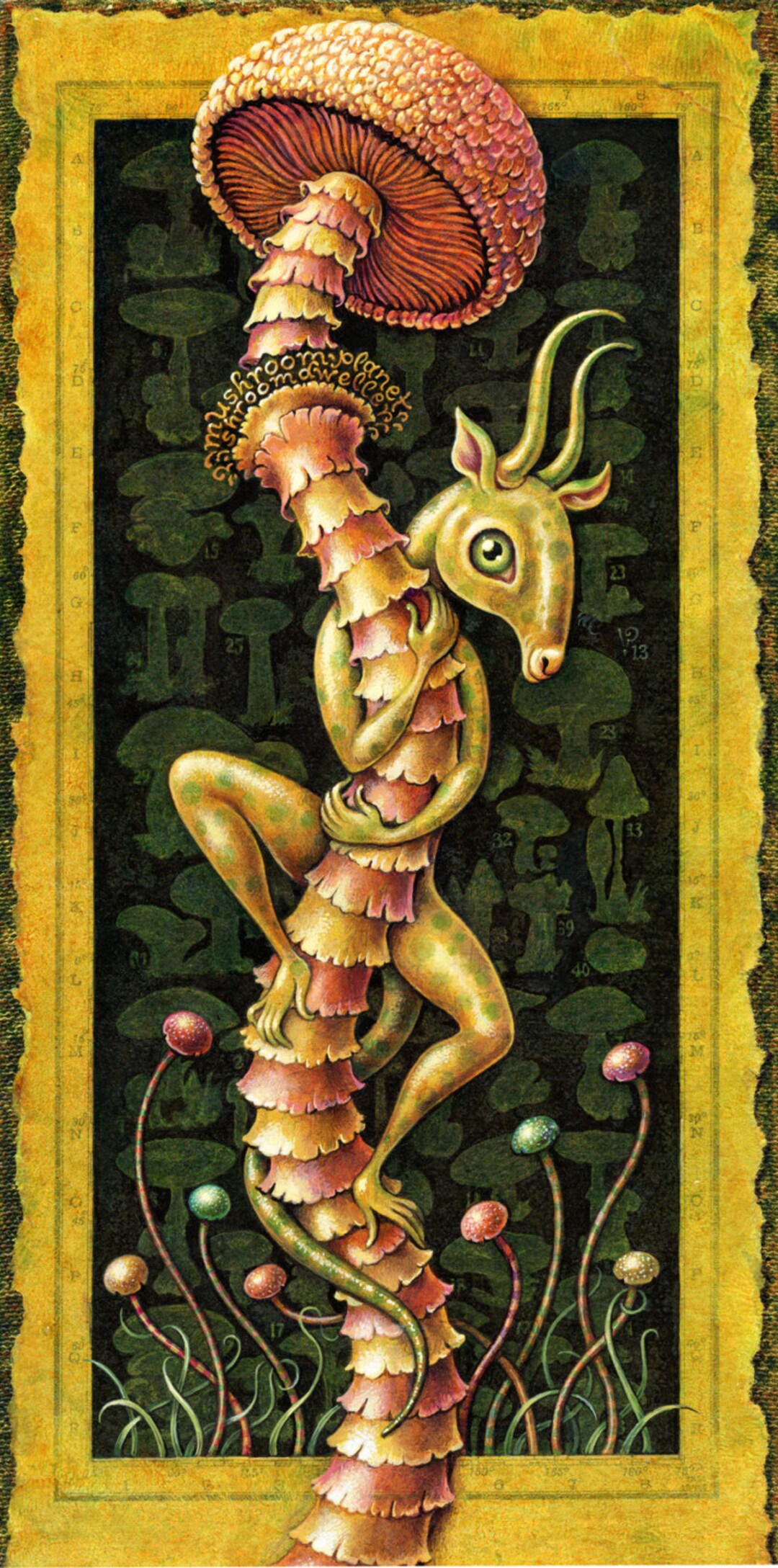 Surreal Mushroom Art Print 16x8, Shroomdweller: Weird Creature on ...