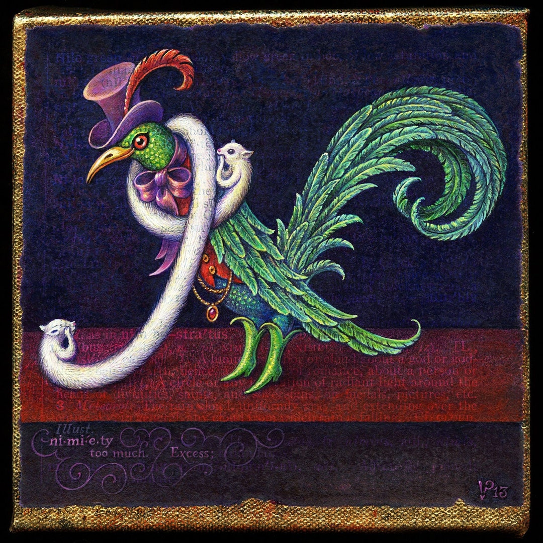 Funny Bird Print, Nimiety: Exotic Bird, Dressed for Excess in ...