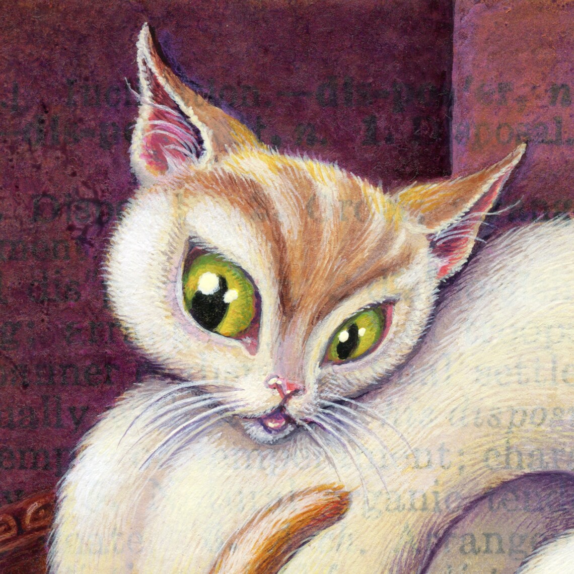 Spoiled Cat Art Print Disprize: Finicky Kitty With Food Bowl. - Etsy