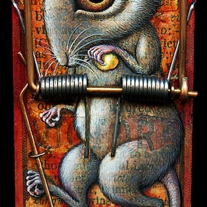 Funny Sad Mouse Art Print 3.5x7.5, Victor's Victim: Creepy Cute Mouse ...