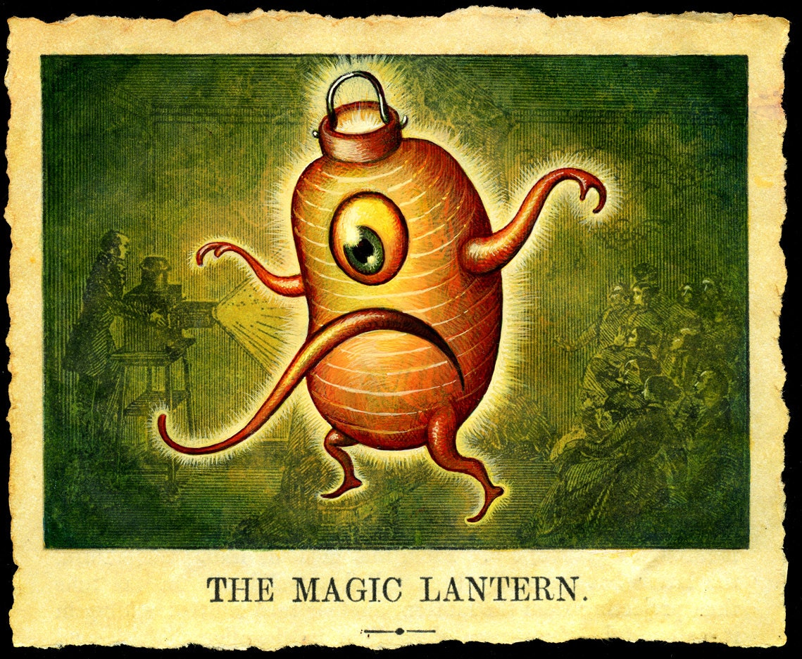 Halloween Magic Lantern Monster Art Print: Chochin-obake Art - Etsy