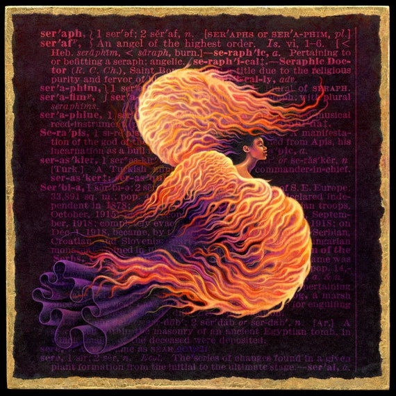 Fantasy Angel Painting Seraphic: A Powerful Woman of Color - Etsy