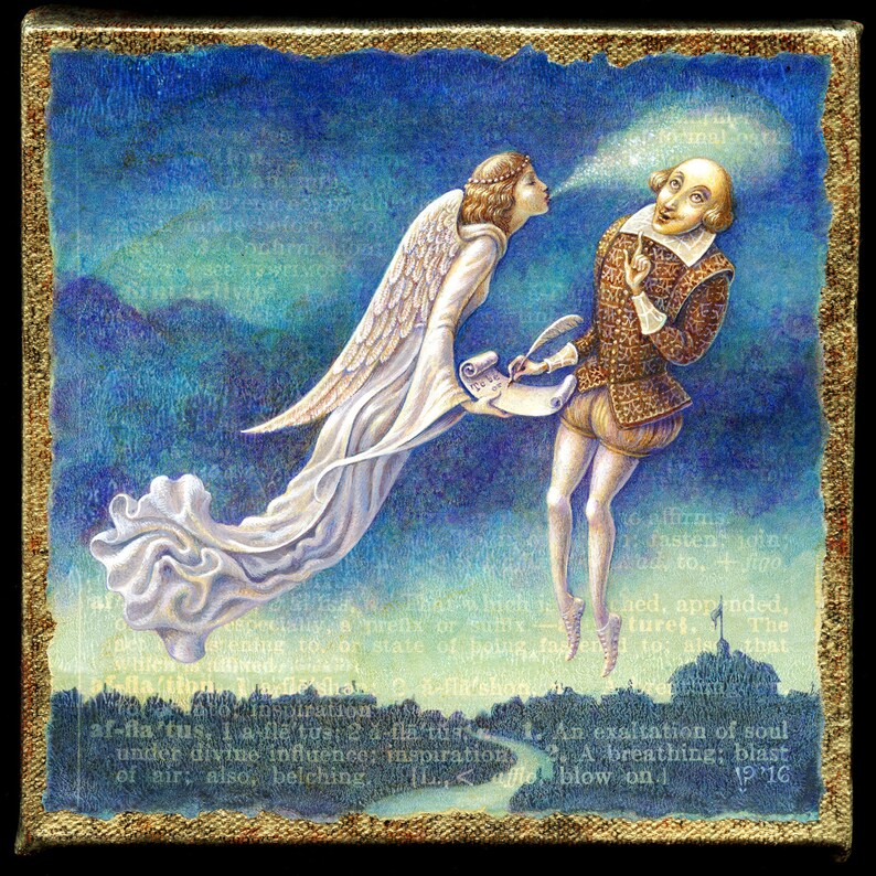 Writer Inspiration Painting, Afflatus: an Angelic Muse Breathes ...