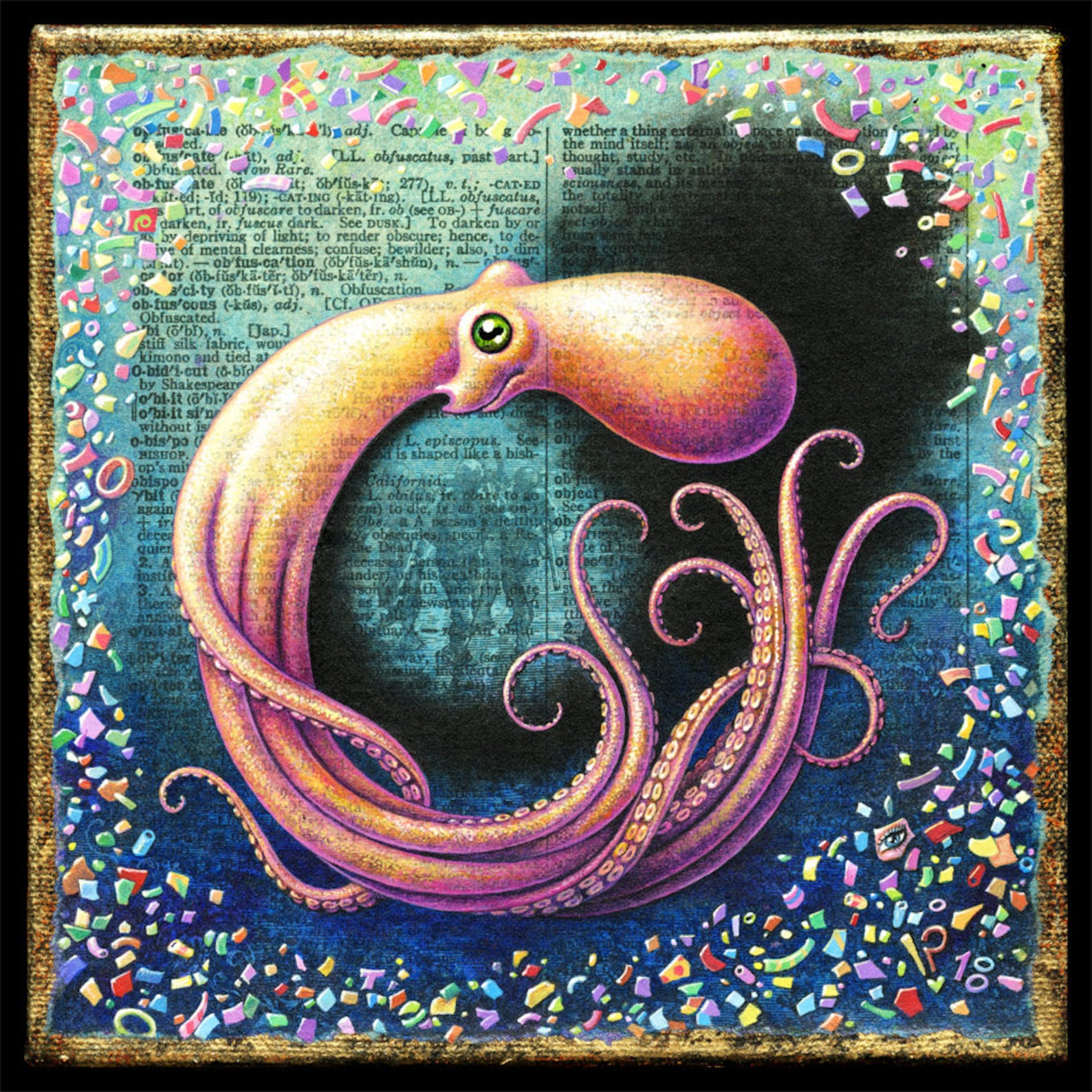 Octopus Art Print Obfuscation: Octopus Ink & a Confetti of - Etsy