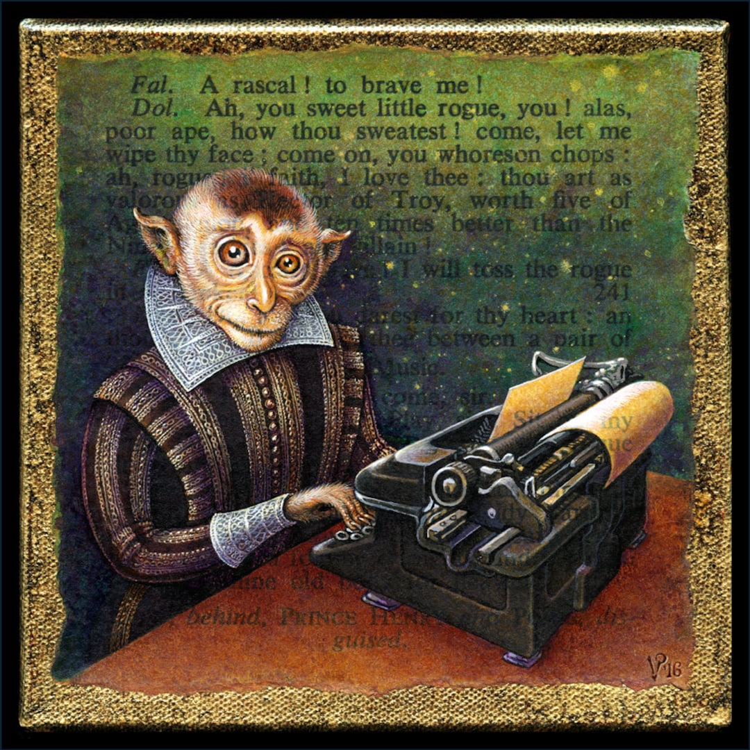 Year of the Monkey Art Print, Infinite Monkey: Shakespearean Monkey ...