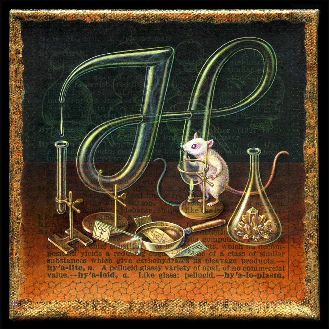 Year of the Rat Art Print, Hyaloid: A White Rat Chemist at Work in the ...