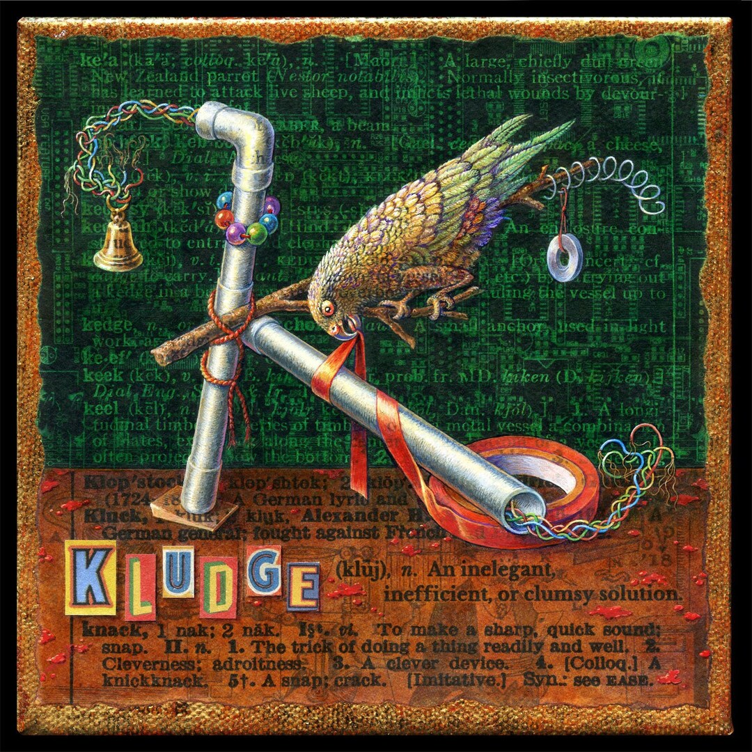 Funny Bird Painting, Kludge. A Kea Parrot Creates an Odd Device ...