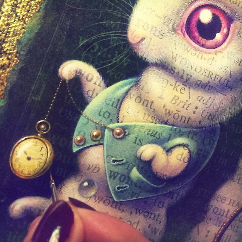 White Rabbit Painting, Year of the Rabbit Surreal Wonderland Rabbit ...