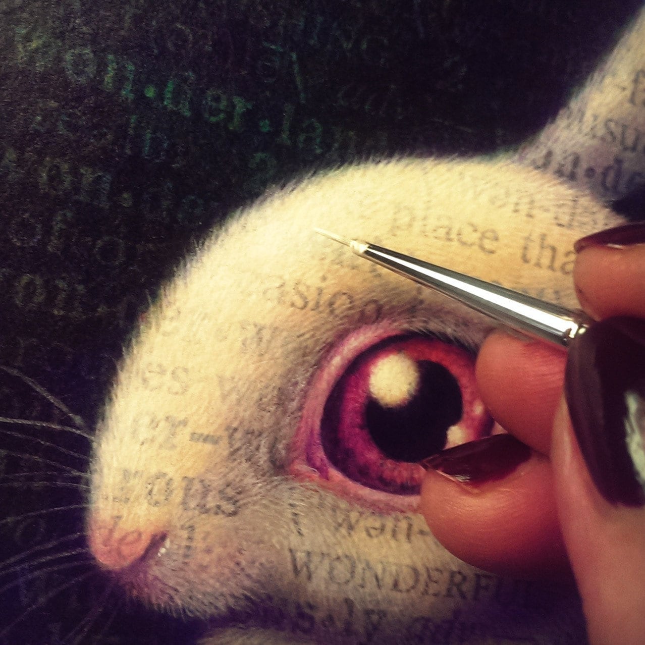 White Rabbit Art Print 7.5x10 Surreal Rabbit/ Hookah-smoking - Etsy