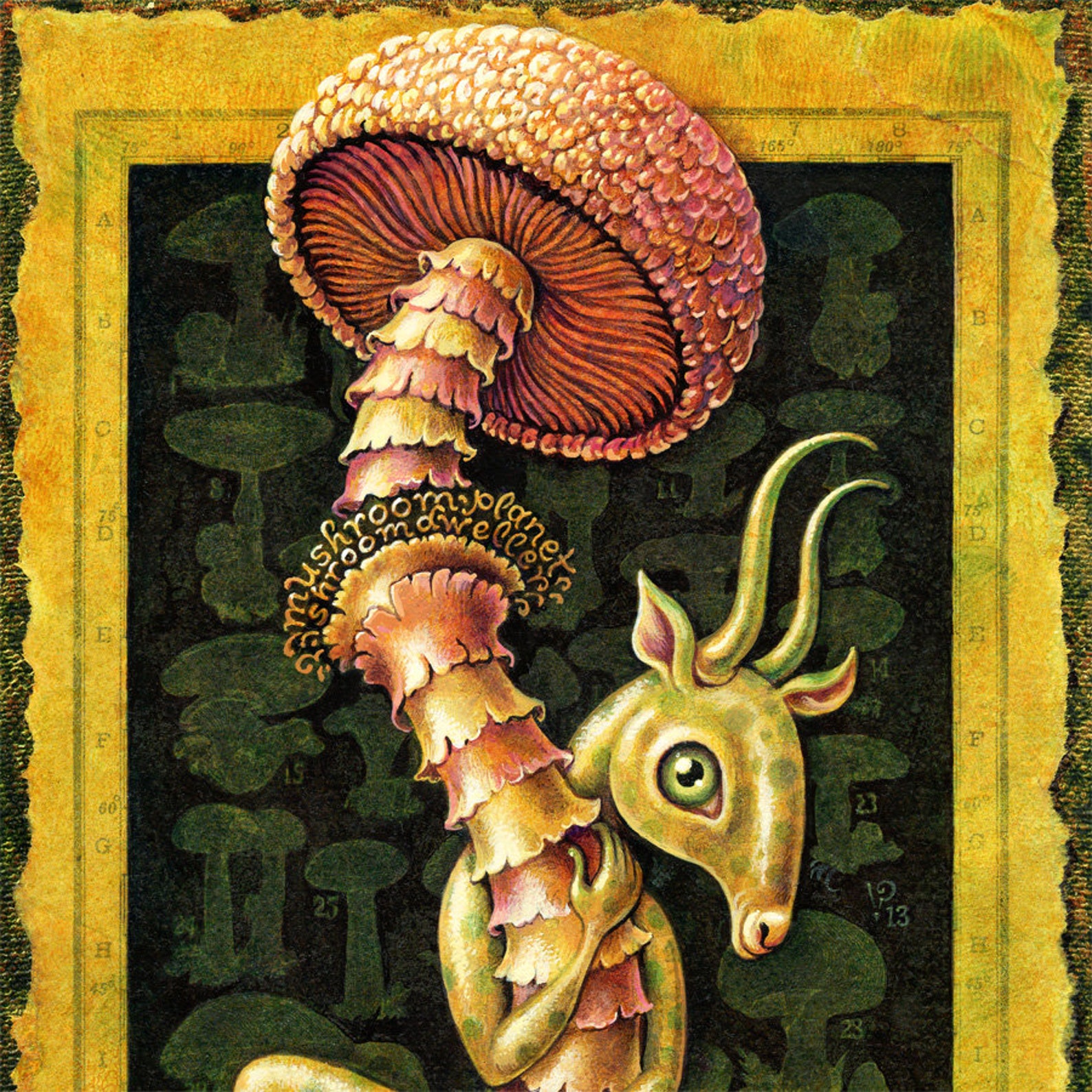 Surreal Mushroom Art Print 16x8 Shroomdweller: Weird Creature - Etsy