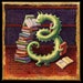 Bookworm Art Print, Bibliophile: Fantasy Green Book Worm, Books ...