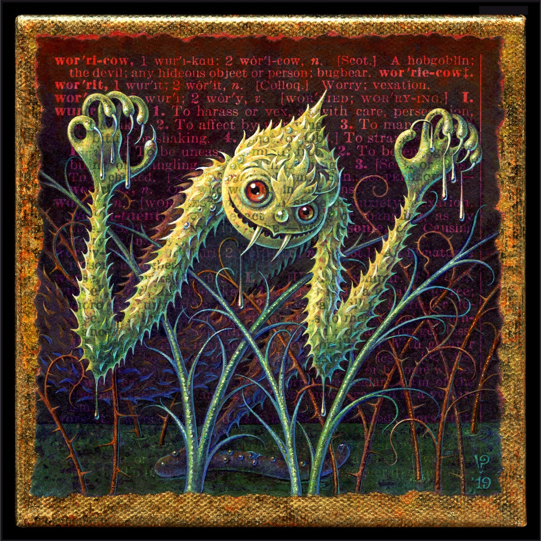 Strange Monster Art Print, Worricow: a Prickly Green Creature Emerges ...
