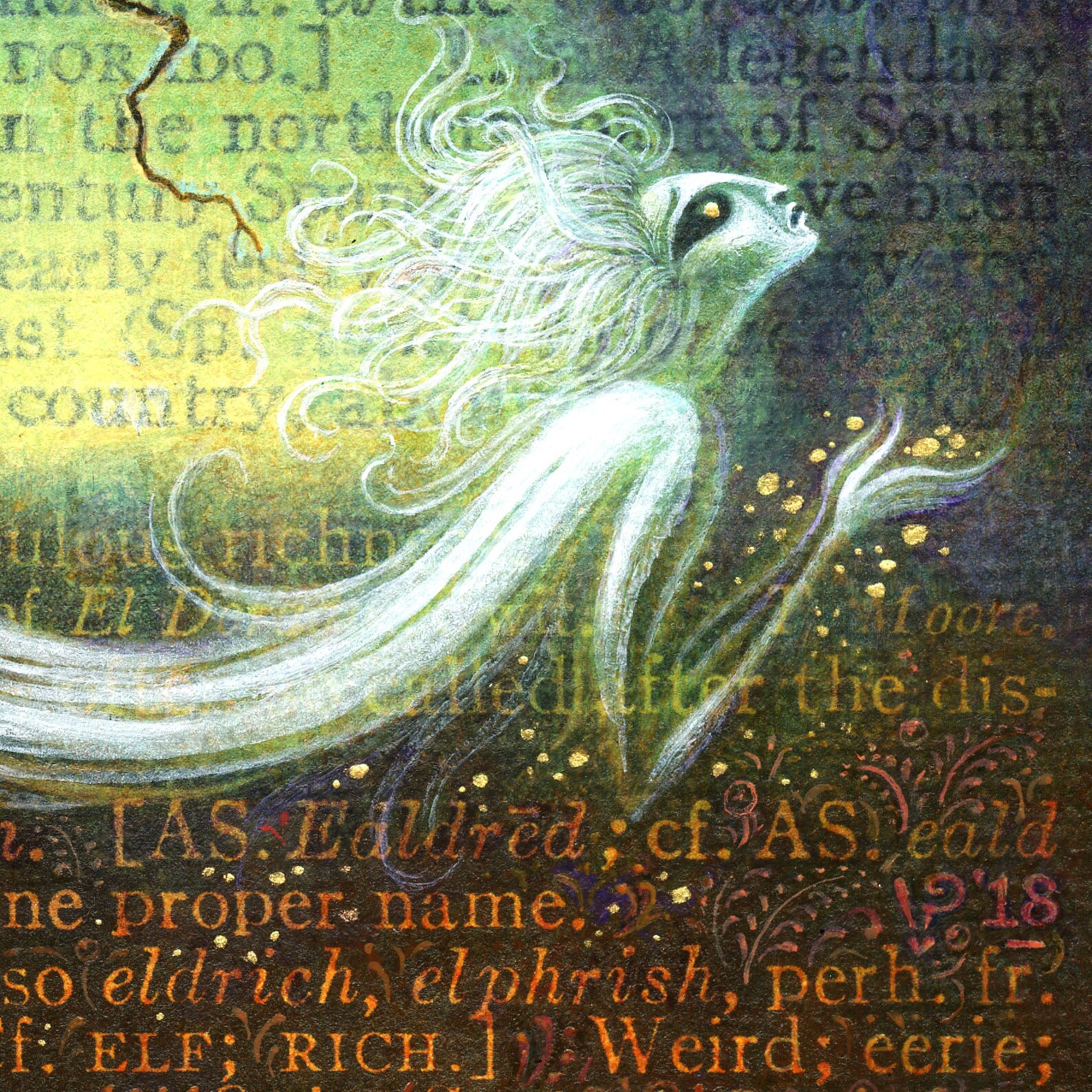 Gothic Fantasy Painting, Eldritch: Ghostly Creatures Haunt an Enchanted ...