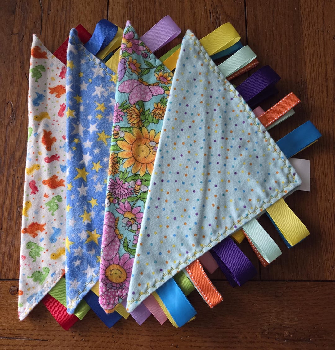 Baby Tag Blankets - Flannel and Ribbon - Different Patterns to Coose ...