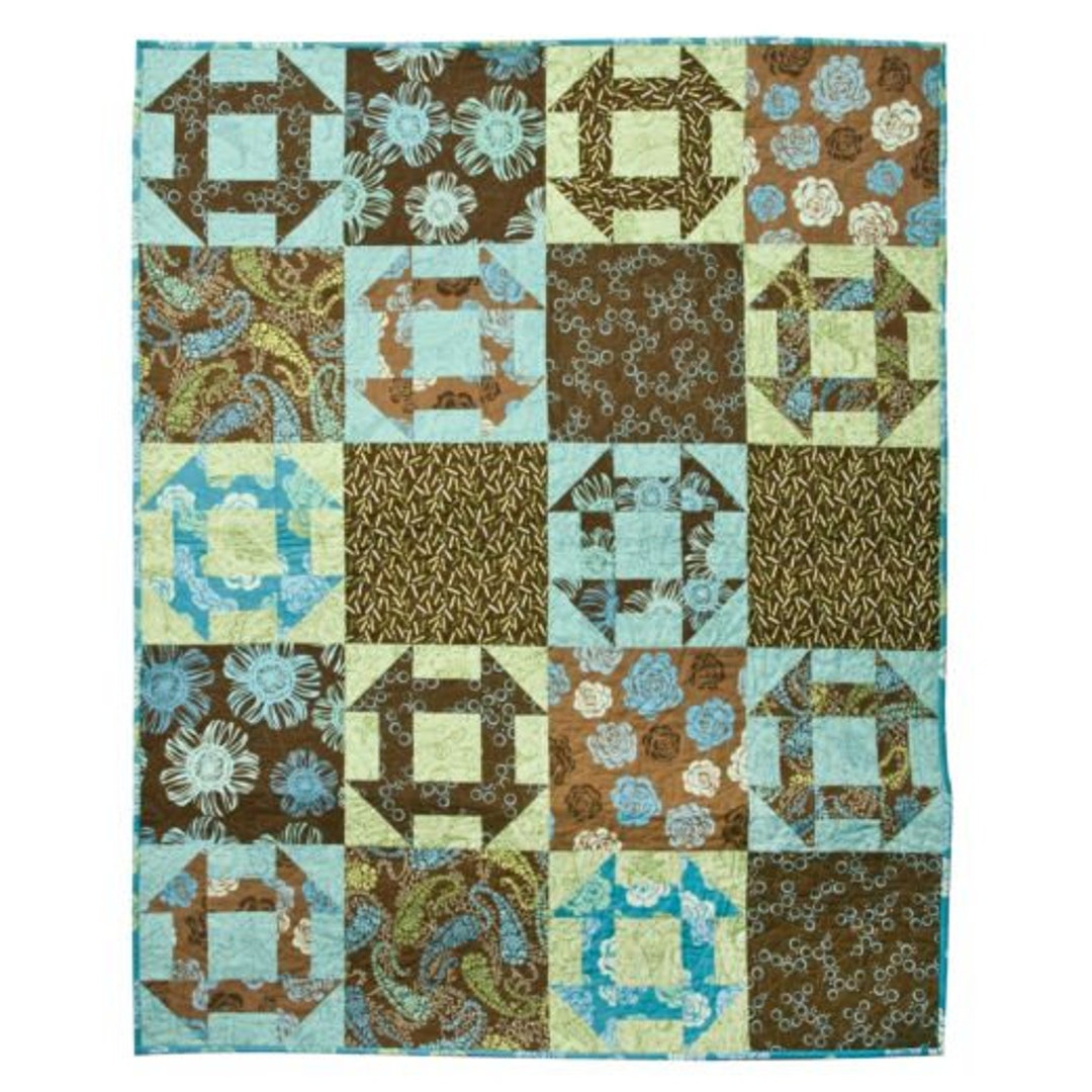 Quilt Kit PRE-CUT Scrappy Churn Dash Lap Quilt Accuquilt Cut 60 by 60 ...