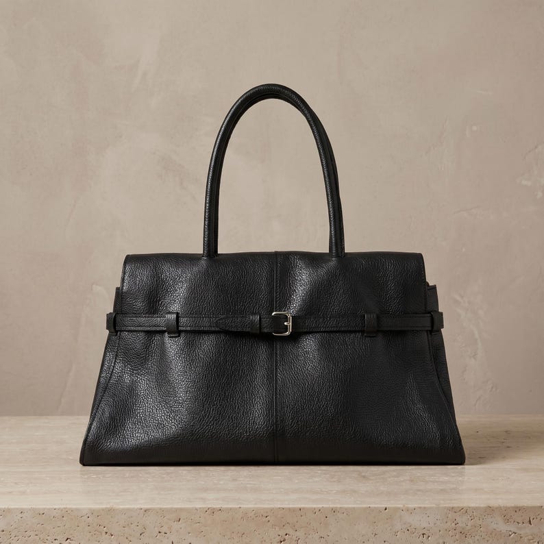 Large Leather Office Handbag, Genuine Leather Crossbody Purse, Everyday ...