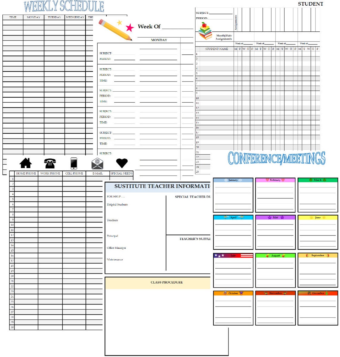 Teacher Planner, Organizer, Student Tracker, Classroom Organizer - Etsy