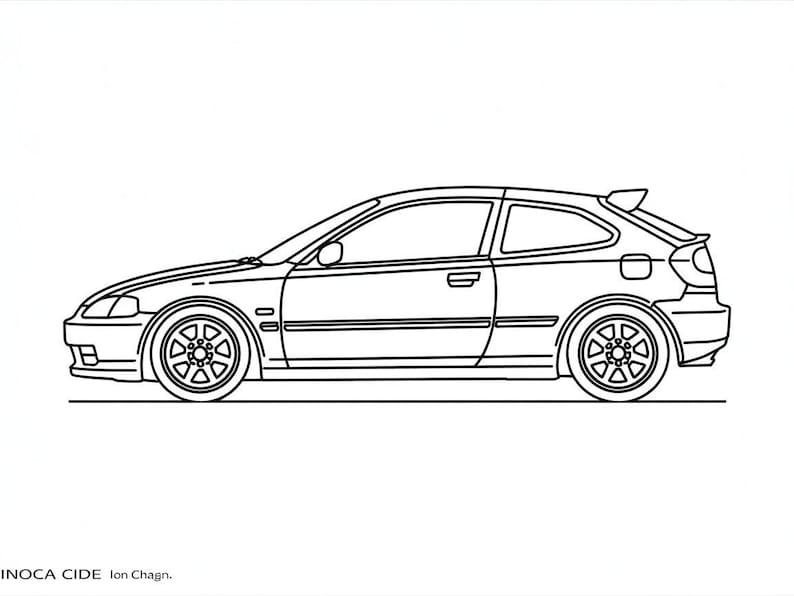 Honda Civic EK Hatchback Silhouette Vector | Svg Dxf Stl 3mf Pdf ...