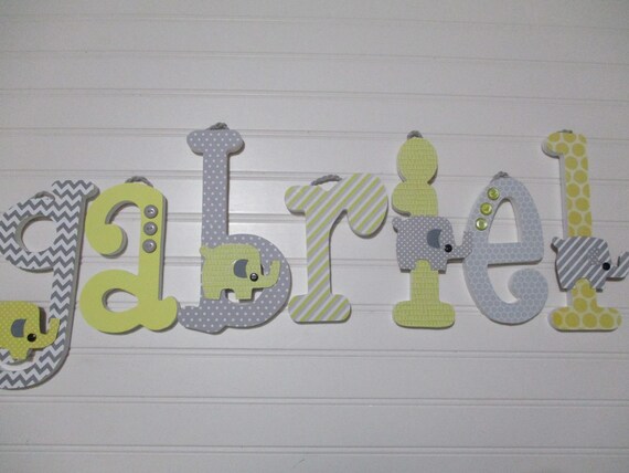 GABRIEL 13.00 PER LETTER boy name whimsical font wooden | Etsy