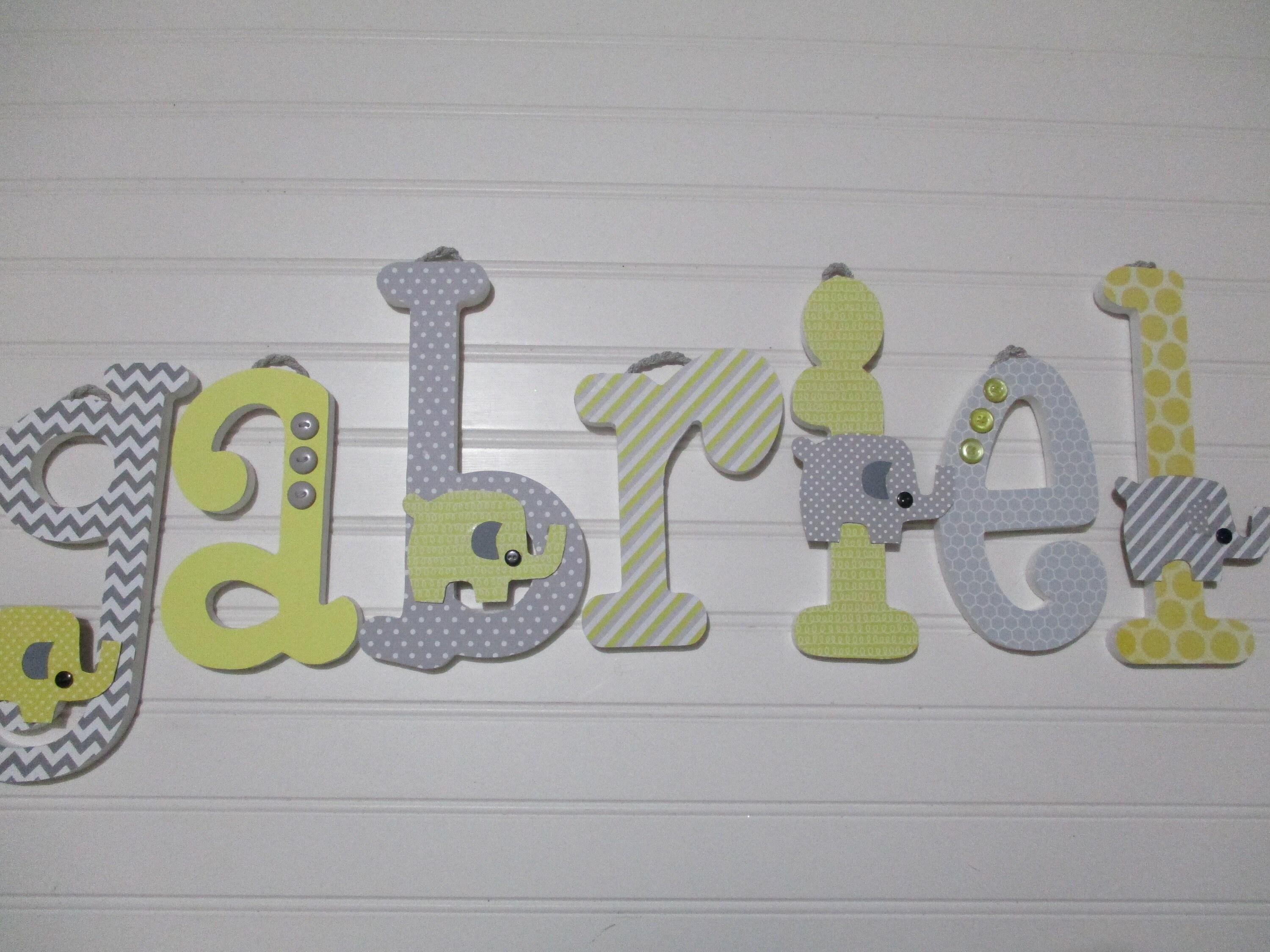 GABRIEL 13.00 PER LETTER boy name whimsical font wooden | Etsy