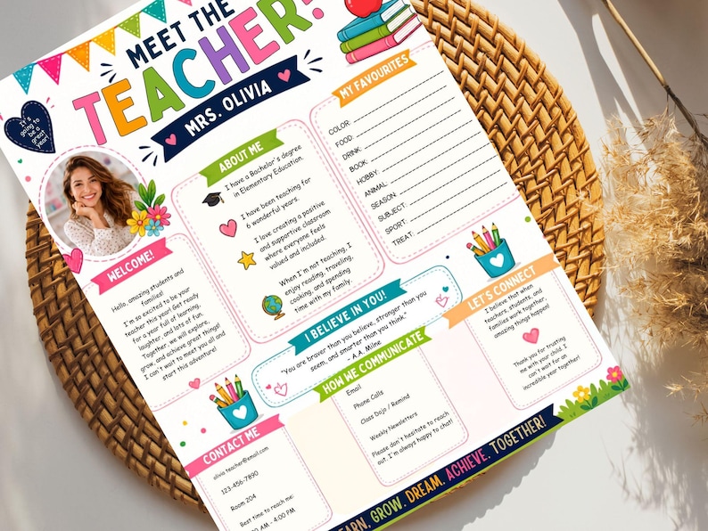 Meet the Teacher Template, Editable Classroom Welcome Poster, Teacher ...