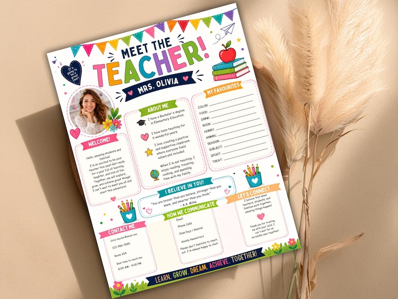 Meet the Teacher Template, Editable Classroom Welcome Poster, Teacher ...