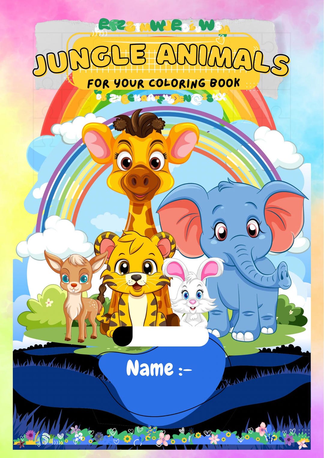 Jungle Animals Coloring Book for Kids and Adults | Fun Creative Designs ...