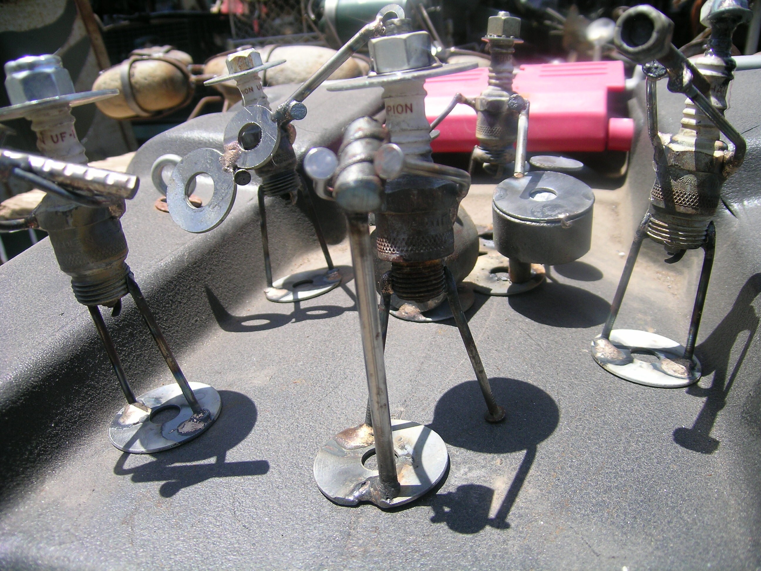 Recycled Spark Plugs Band "the Sparks" Metal Yard Art or Home Decor ...
