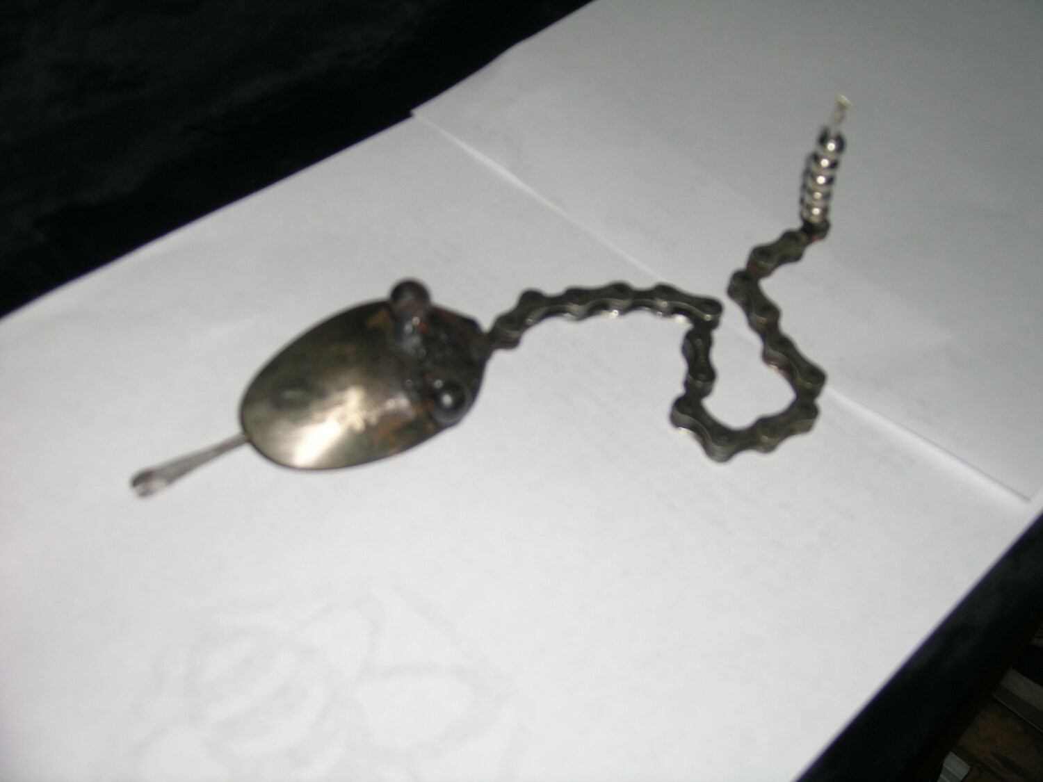 Posable Metal Rattle Snake 13" Out of Recycled Bike Chain & Spoon or ...