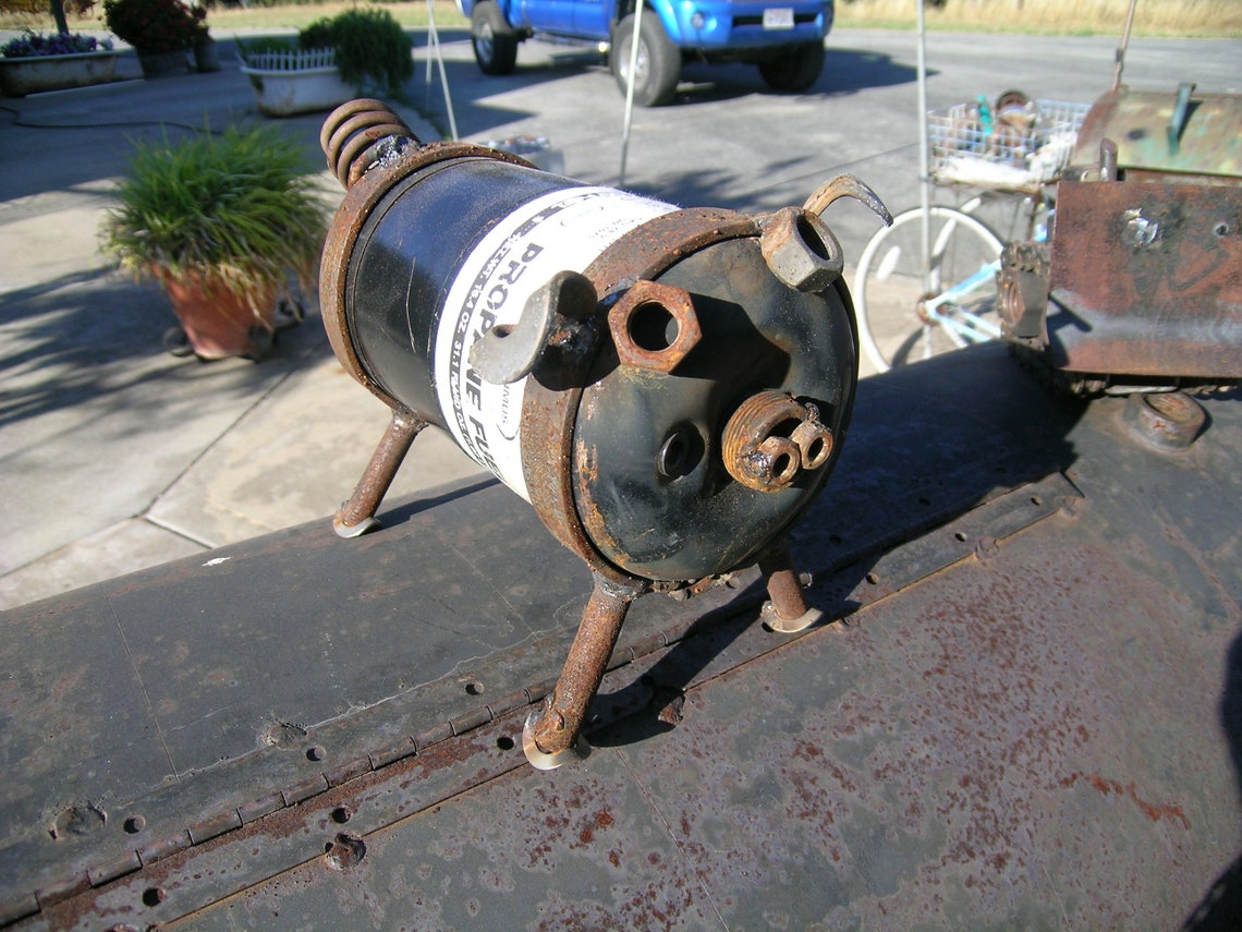 Propane Pig Made From Recycled Propane Bottle Metal Yard Art or Garden ...