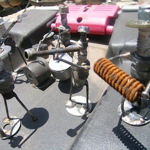 Recycled Spark Plugs Band "the Sparks" Metal Yard Art or Home Decor ...