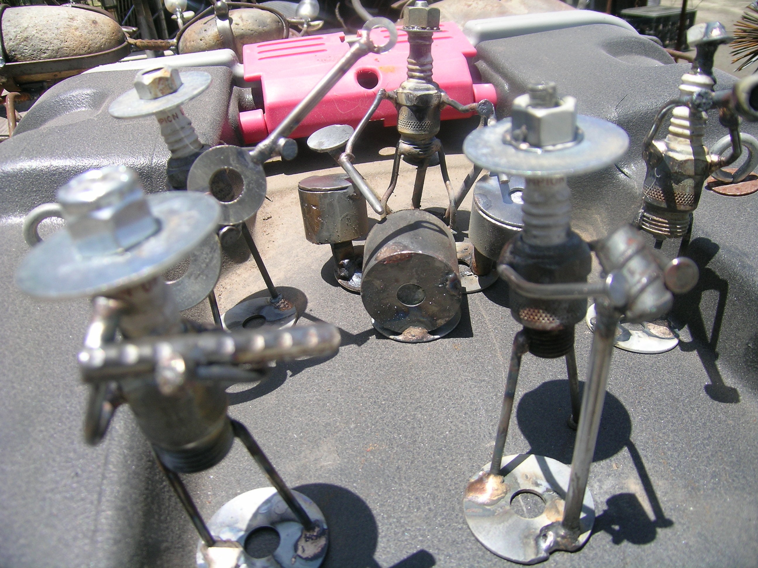 Recycled Spark Plugs Band "the Sparks" Metal Yard Art or Home Decor ...