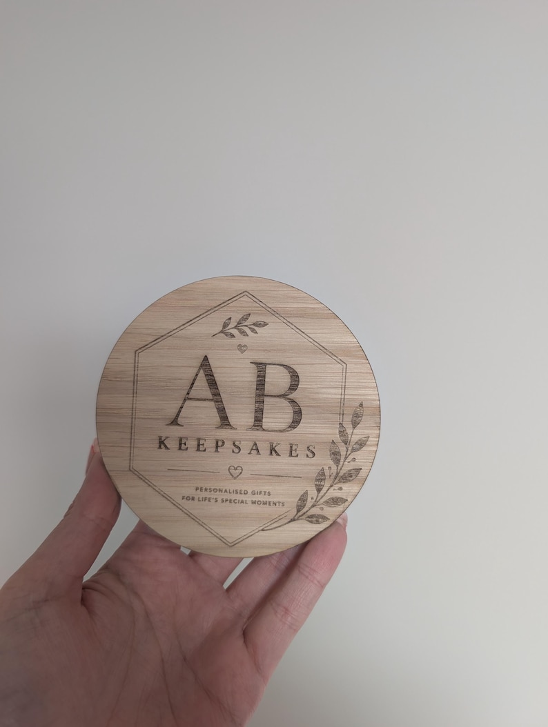Personalised Wooden Logo Disc | Custom Engraved Business Sign | Oak ...