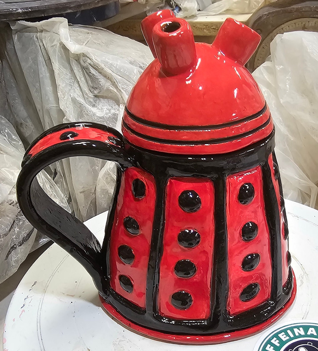 Coffee Tea Mug With Cover Dalek- Handmade to Order - Etsy
