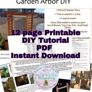 Garden Arbor Plans DIY - Tutorial PDF Beginner/easy in Depth ...