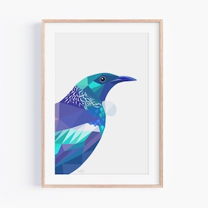 Tui Print Native New Zealand Birds Art Print Bird Illustration Kiwi Art ...