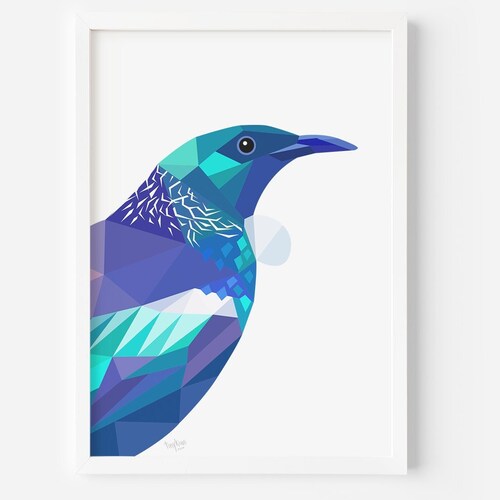 Tui Print Native New Zealand Birds Art Print Bird - Etsy New Zealand